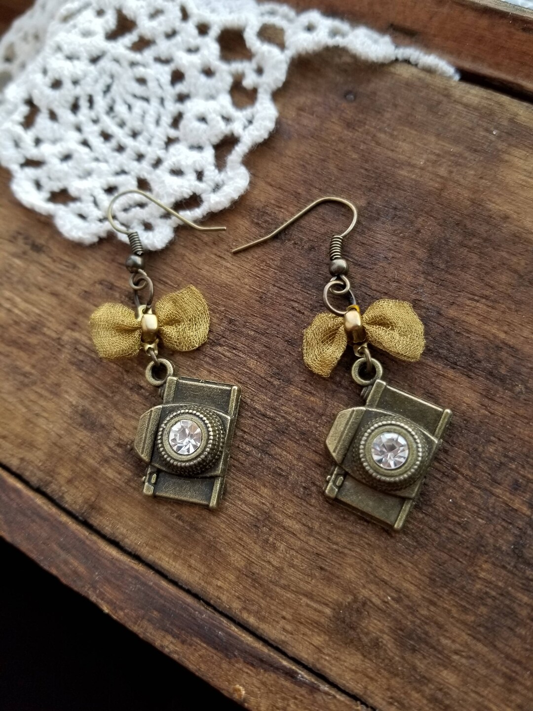 Camera Earrings, Gift for Photographer, Photography Gift,bronze Camera ...