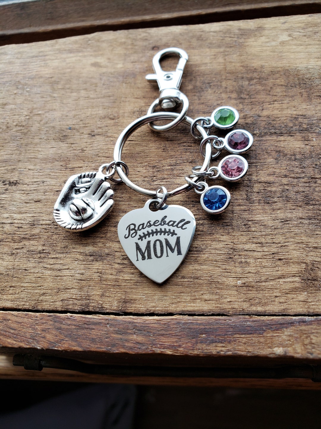 Baseball Mom Keychain, Baseball Mom Personalized Gift, Personalized ...
