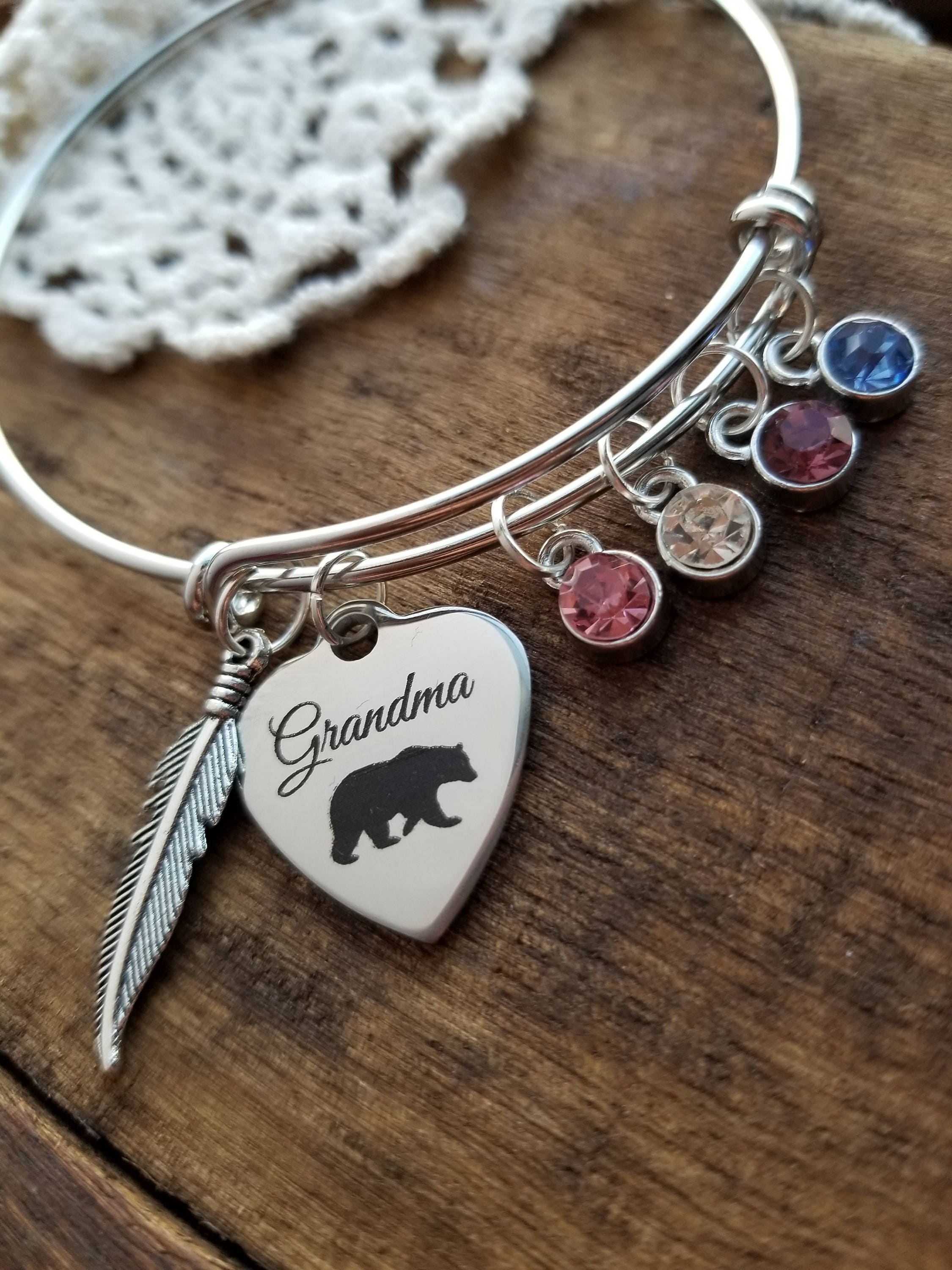 Personalized Gift for Grandma, Grandma Birthstone Bracelet, Grandma ...