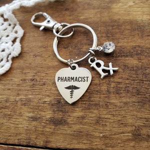 Gift for Pharmacist , Pharmacist Keychain, Key Ring With Pharmacist ...