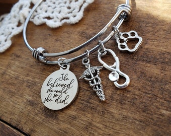Vet Tech Jewelry Gift for Vet Tech Vet Tech Charm Bracelet | Etsy