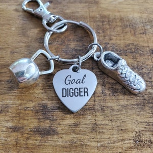 Goal Digger Fitness Keychain, Gift for Coach Trainer Fitness Lover ...