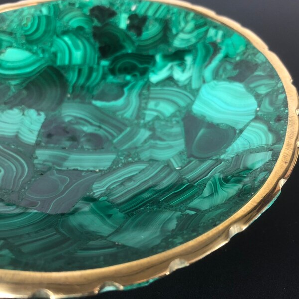Malachite Round Bowl - Etsy
