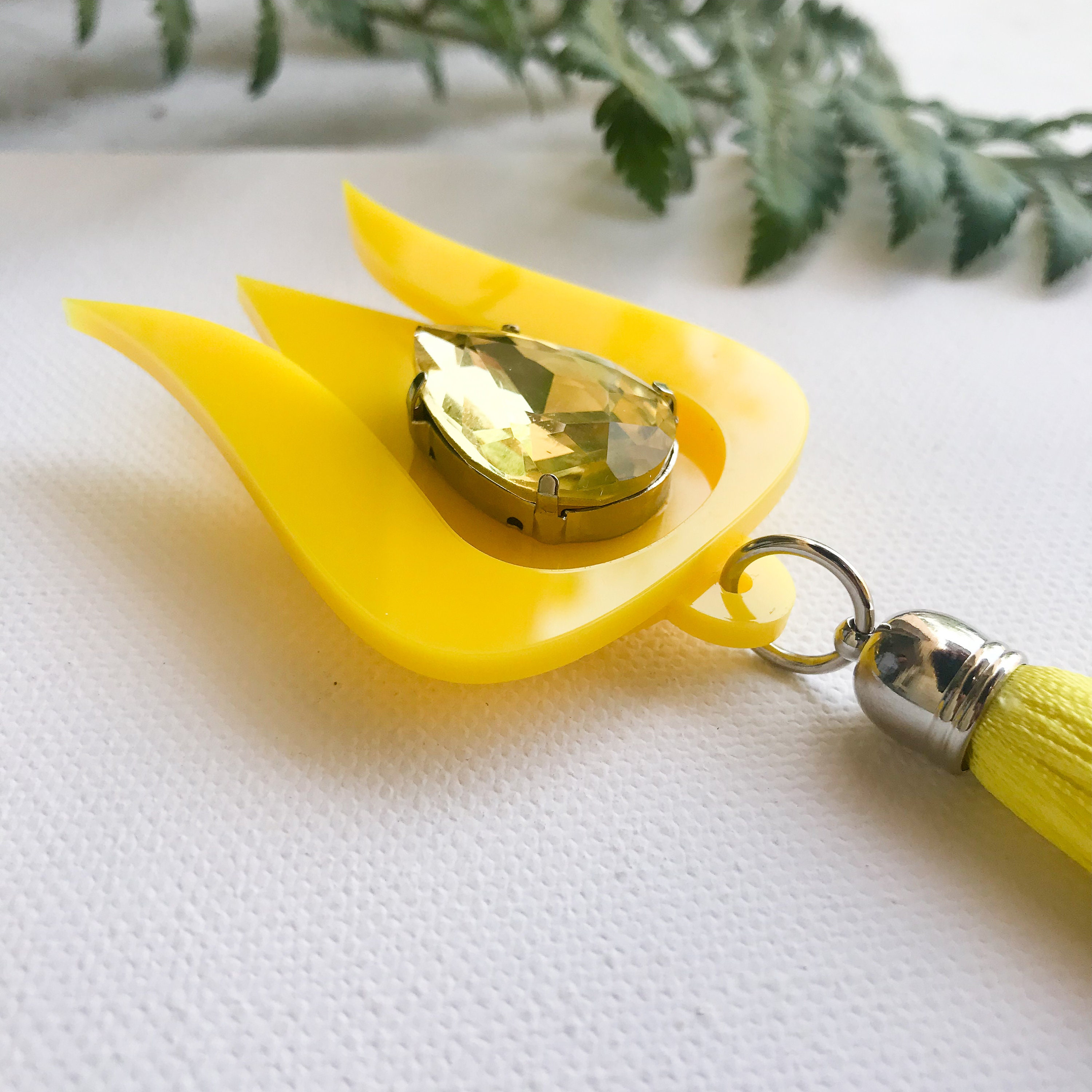 Brooch Tulip Canary Yellow Handmade Brooch, Tulip Brooch, Flower Brooch ...