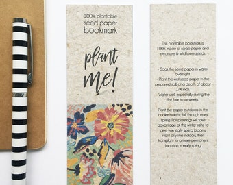 Seed Paper Plantable Bookmark Handmade Recycled | Etsy