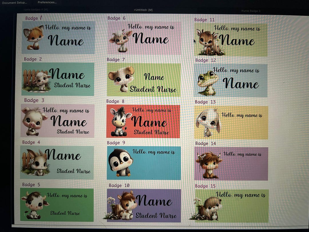 Personalised Animal Name Badges - Etsy