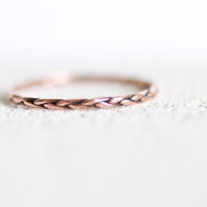 Thin Braided Copper Ring, Simple Dainty Elegant Wedding Band Ring, 7th ...