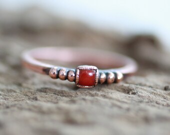 Copper Coral Ring - Etsy