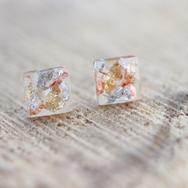 Resin Stud Earrings - Etsy