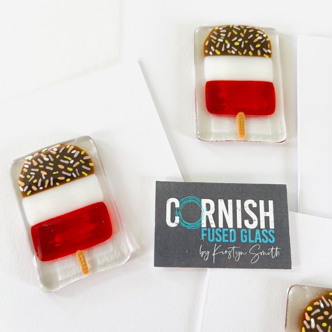 Fused Glass Fab Lolly Mini Art Blank Greetings Card , Cornish Fused ...