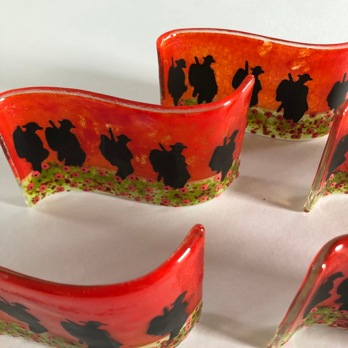 Fused Glass Soldier Poppy Memorial Gift Fused Glass Art | Etsy