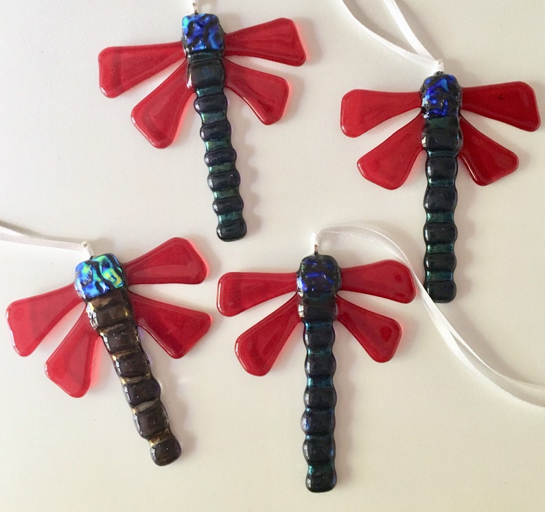 Fused Glass Dragonfly Decoration - Fused Glass Art, Cornish Fused Glass ...