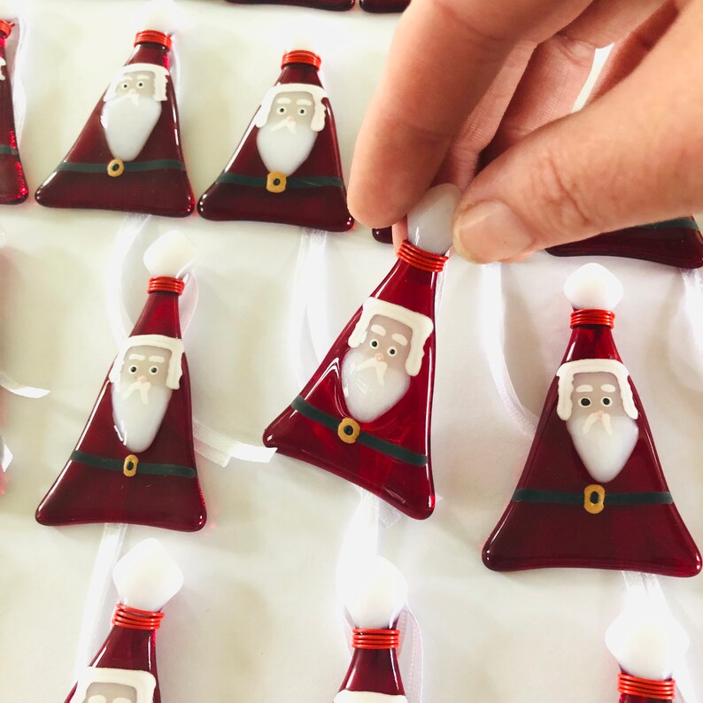 Fused Glass Santa Decoration Fused Glass Decoration Father - Etsy