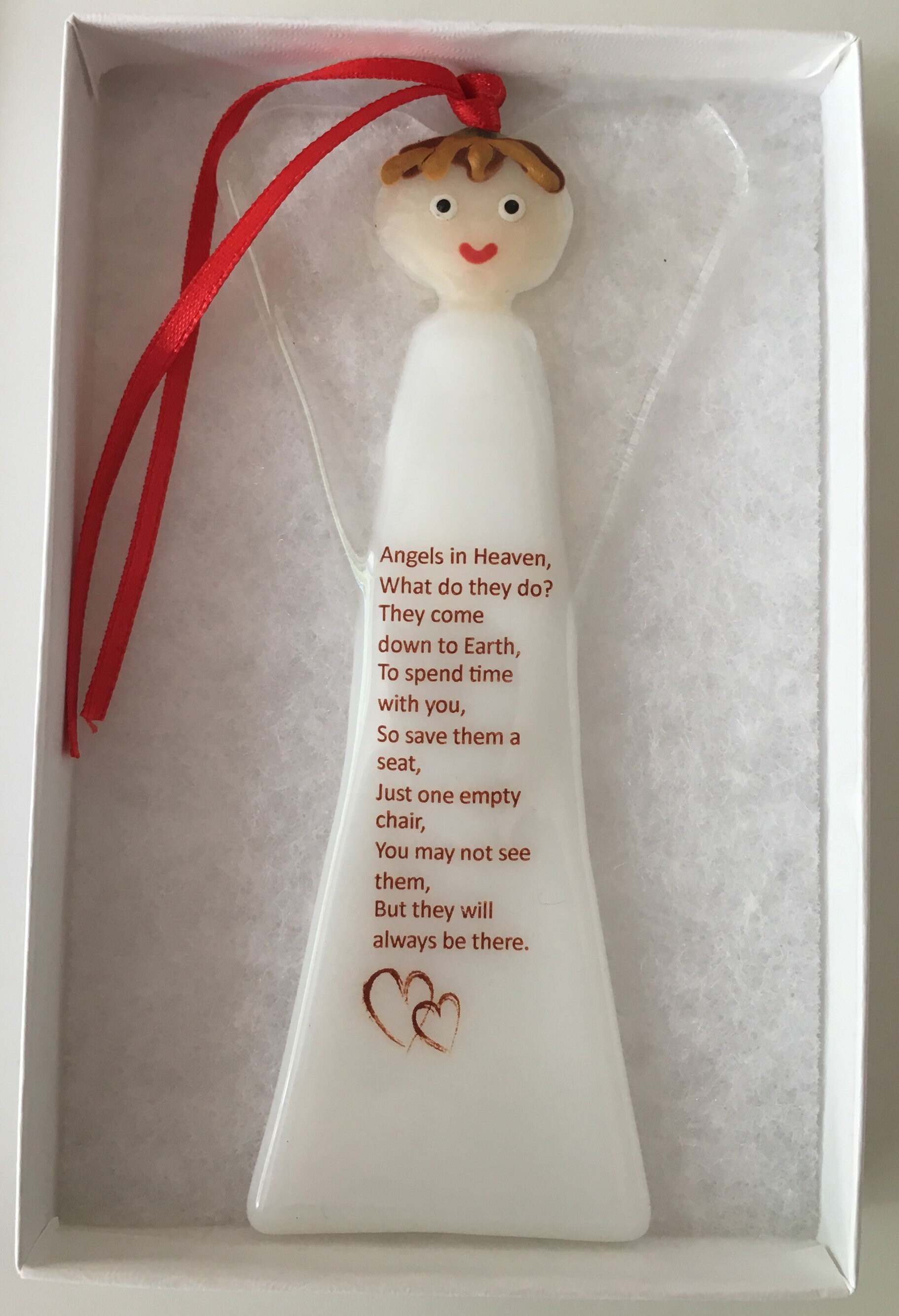 Fused Glass Christmas Angel Memorial Decoration Memorial - Etsy UK