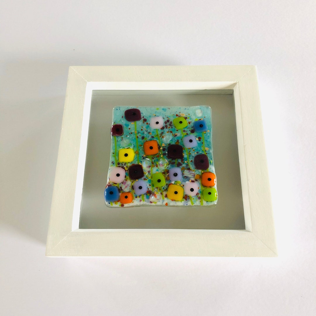 Fused Glass- Fused Glass Spring Flowers Contemporary Art, Cornish Fused ...