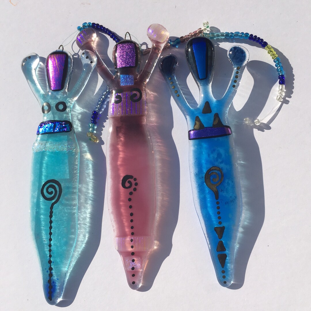 Fused Glass Art - Fused Glass Goddess Decoration, Mother Earth Spiral ...