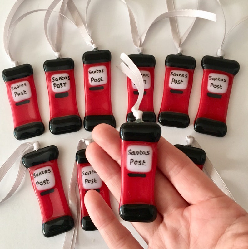 Fused Glass Christmas Decoration fused Glass Post Box Tree | Etsy