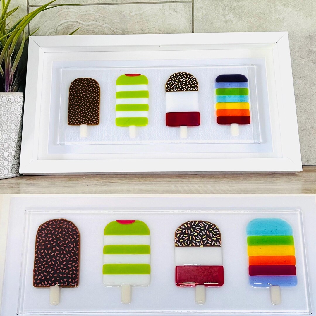 Fused Glass Fun Fab Ice Lolly Wall Art - Fused Glass Art, Cornish Fused ...