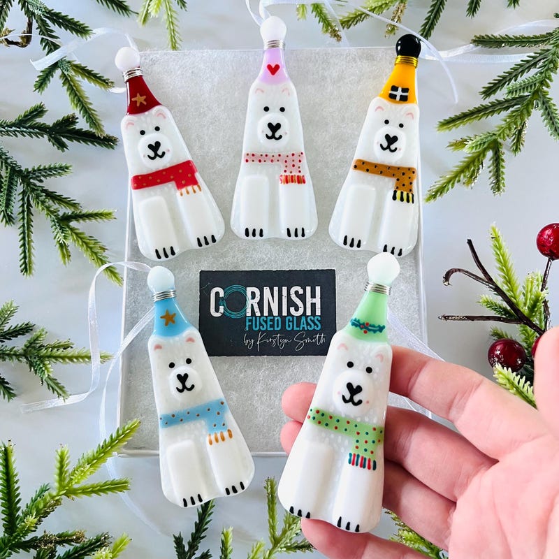 Polar Glass Ornament - Etsy UK