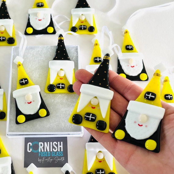 Fused Glass Cornish Gonk Christmas Decoration Cornish Fused - Etsy