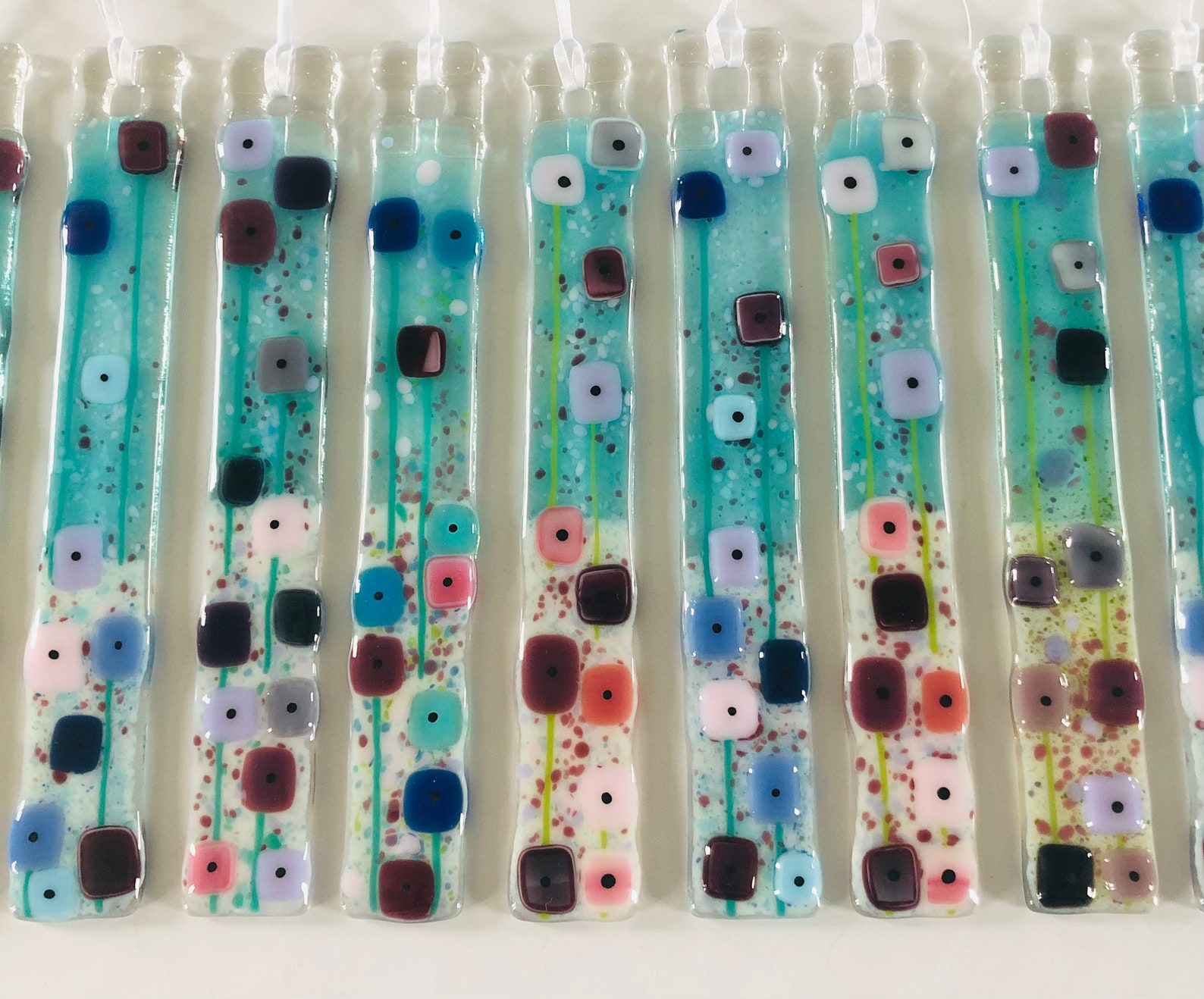 Fused Glass Art Fused Glass Flowers Beautiful Hanging | Etsy
