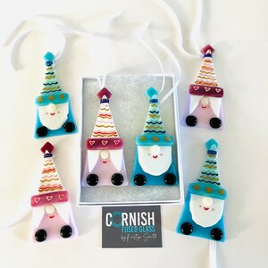 Fused Glass Gonk Christmas Decoration - Cornish Fused Glass, Fused ...