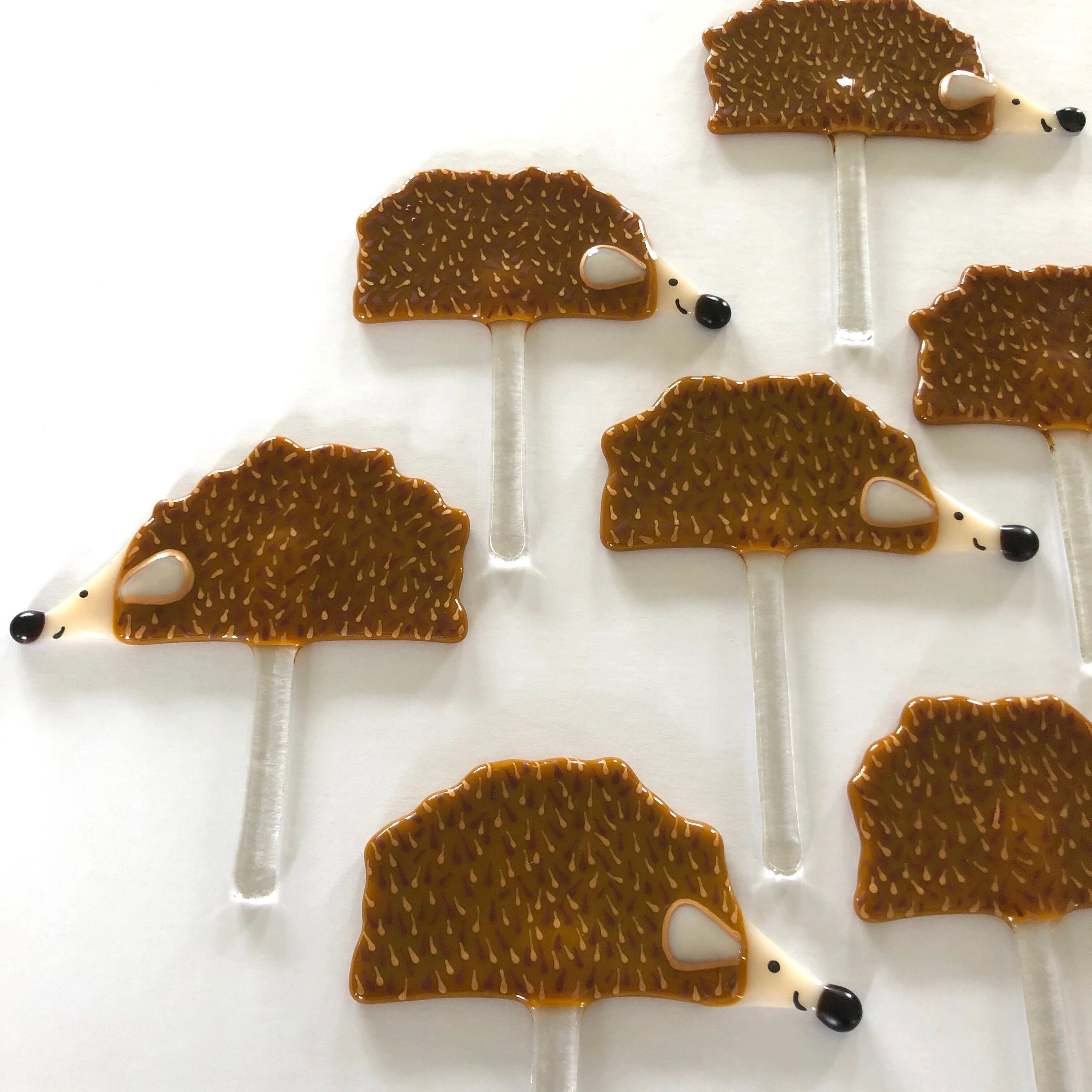 Fused Glass Art Hedgehog garden decoration fused glass plant | Etsy