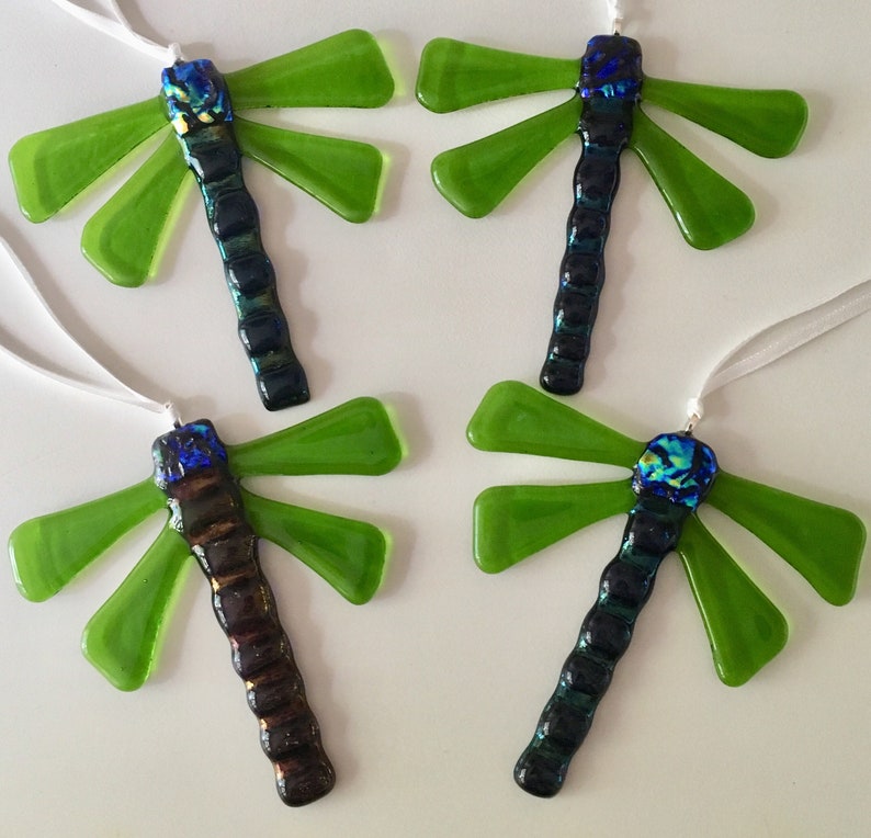 Fused Glass Dragonfly Decoration - Fused Glass Art, Cornish Fused Glass ...