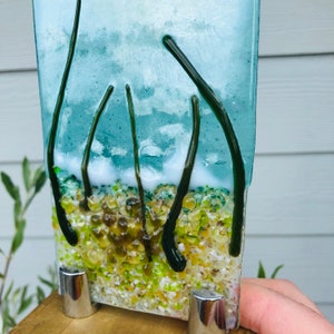 Fused Glass Cornish Coast Freestanding Panel, Fused Glass Art, Cornish ...