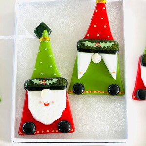 Fused Glass Gonk Christmas Decoration - Cornish Fused Glass, Fused ...