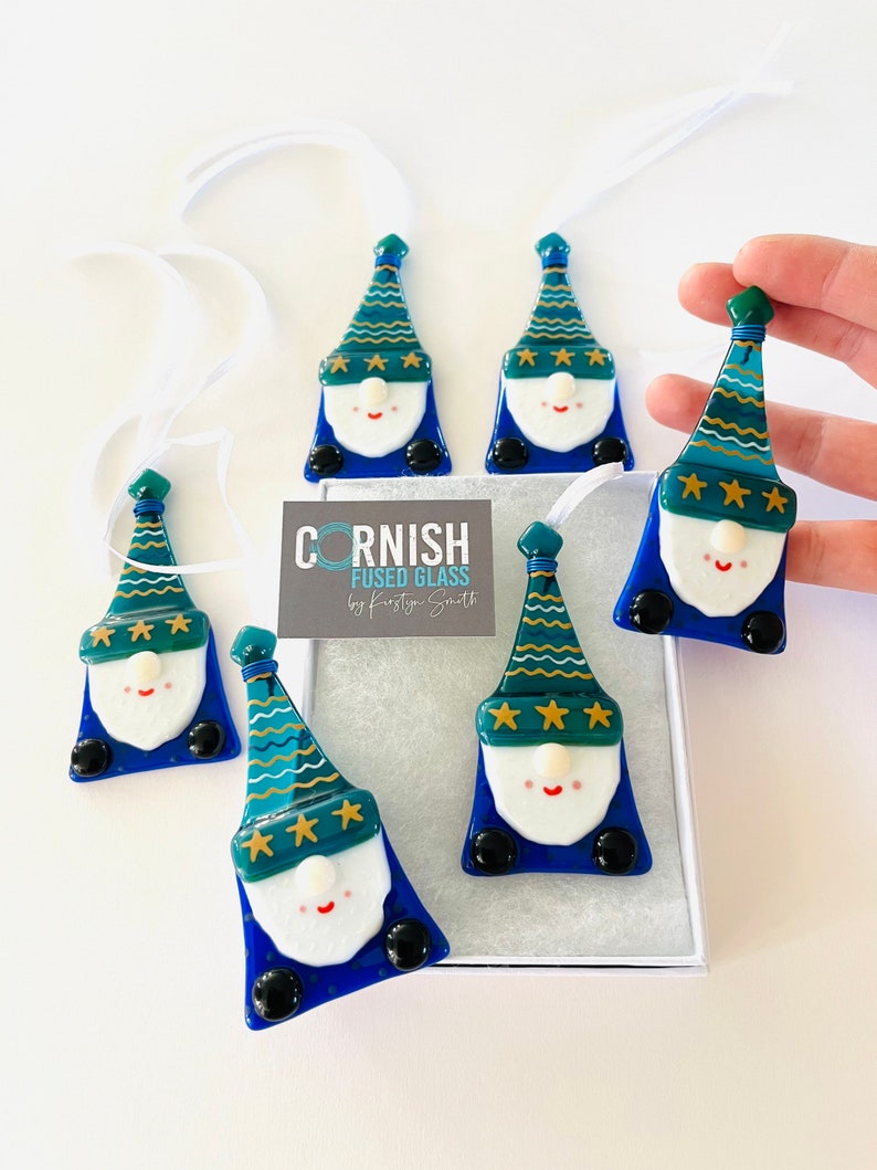 Fused Glass Gonk Christmas Decoration - Cornish Fused Glass, Fused ...