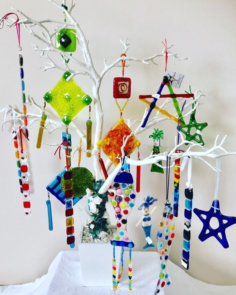 Fused Glass Art Fused Glass Sun Catchers Hanging Decoration - Etsy