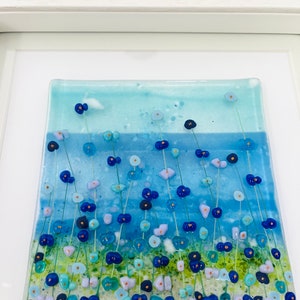 Fused Glass Coastal Flowers Wall Art, Cornish Fused Glass, Fused Glass ...