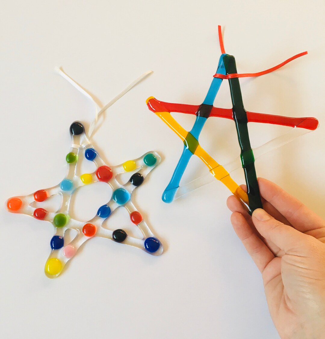 Fused Glass Star Decoration, Fused Glass Christmas Decoration, Glass ...