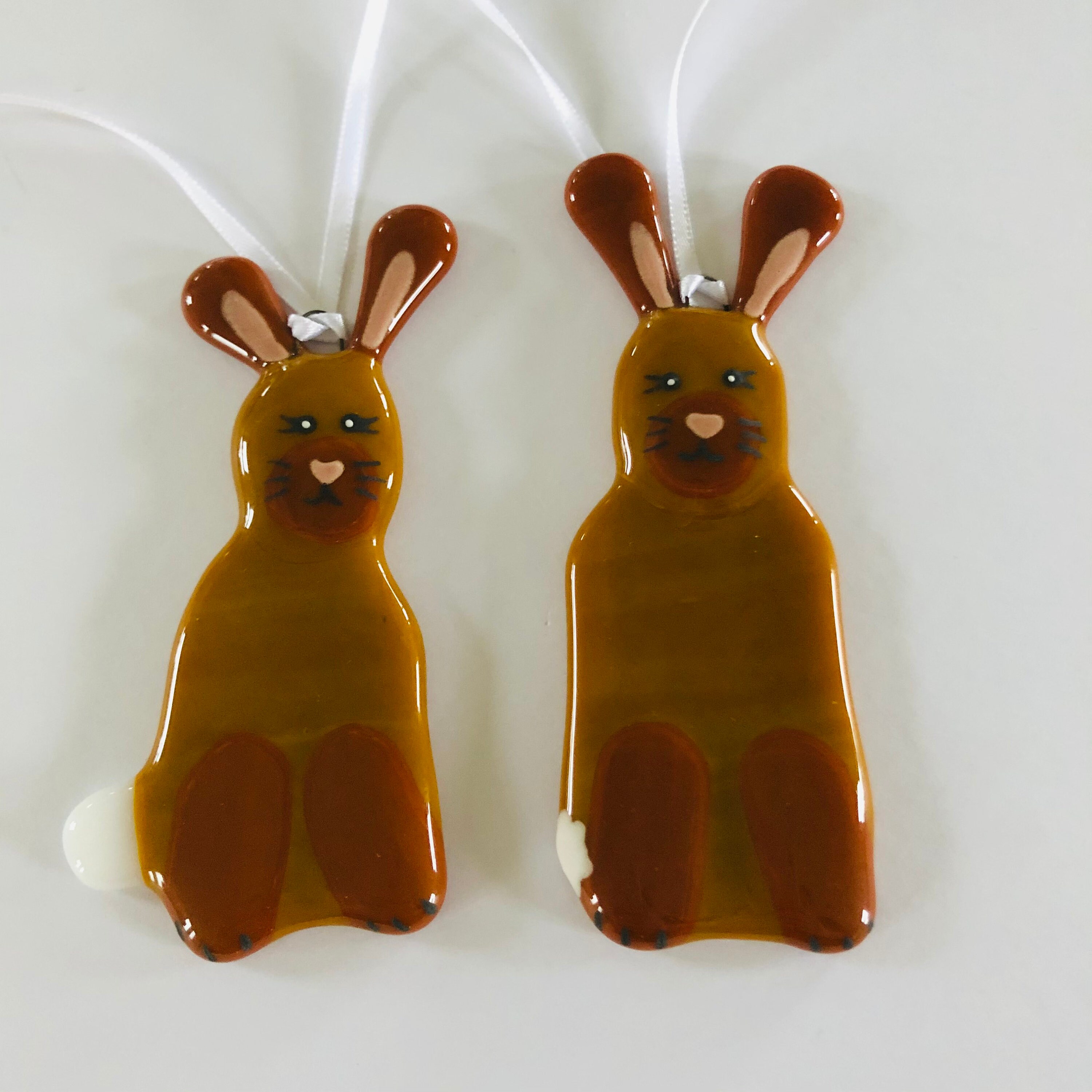 Fused Glass Bunny Rabbit Decoration cornish fused glass | Etsy