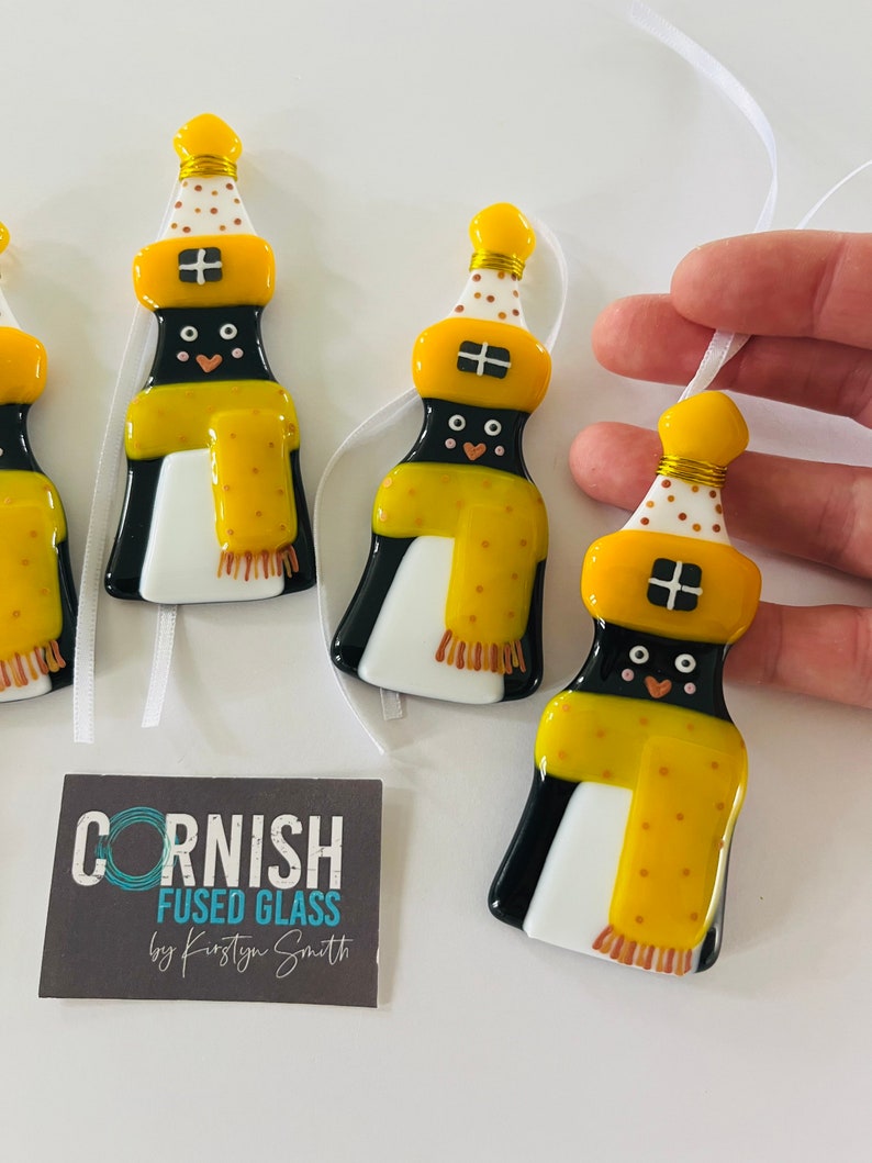 Fused Glass Cornish Christmas Decoration Box Set Fused Glass - Etsy