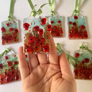 Fused Glass, Poppy Art, Remembrance Poppy, Poppy Gift, Remembrance Gift ...