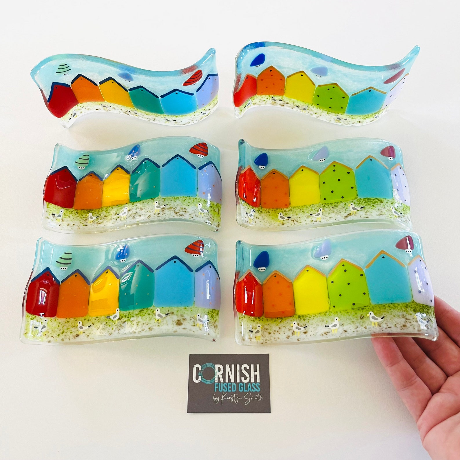 Fused Glass Art Fused Glass Beach Hut Wave Cornish Fused - Etsy