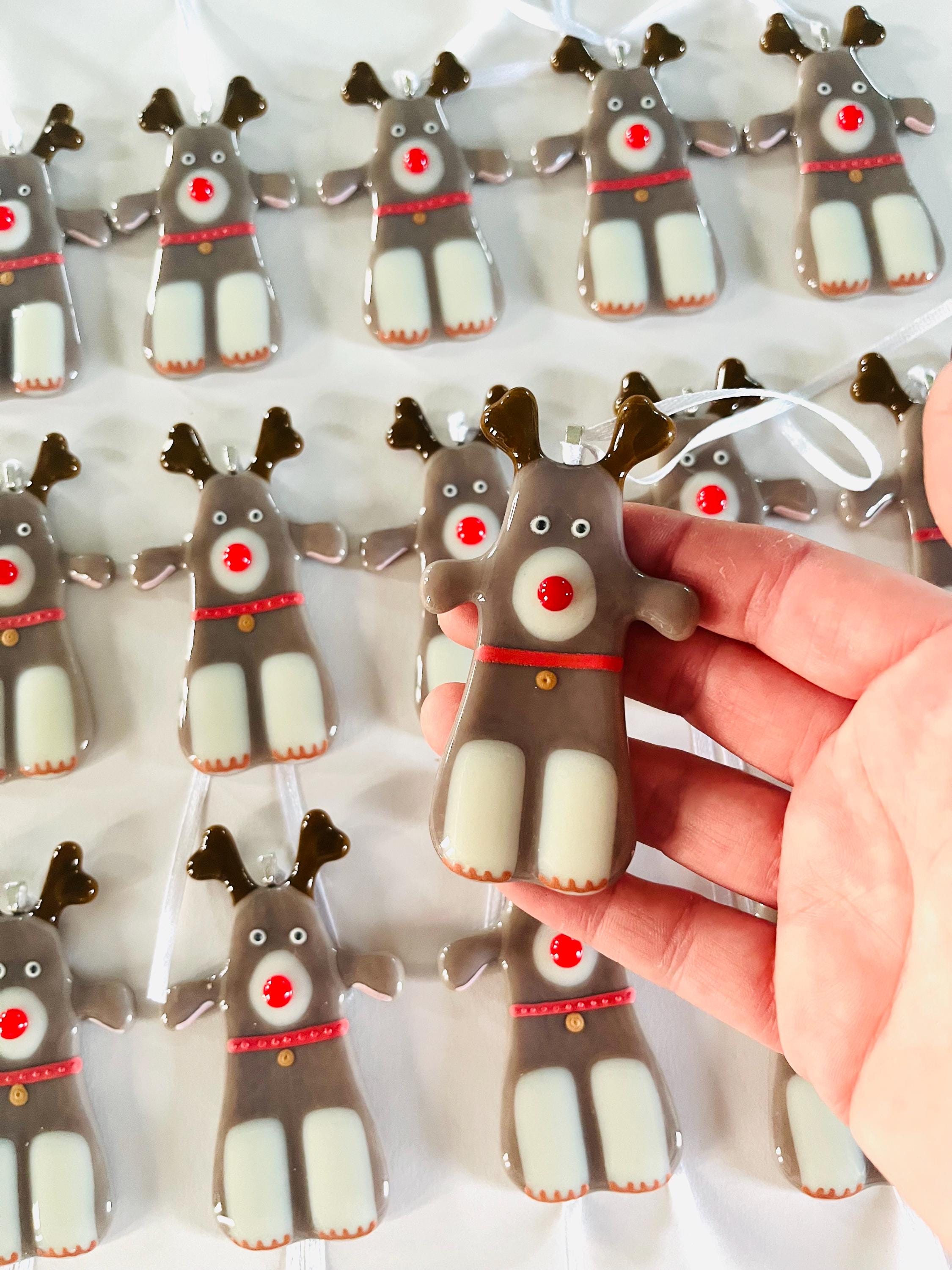 Fused Glass Reindeer Christmas Decoration -fused Glass Christmas ...