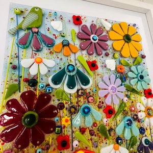 Fused Glass Funky Flowers Reto Art, Fused Glass Cornwall , Cornish ...