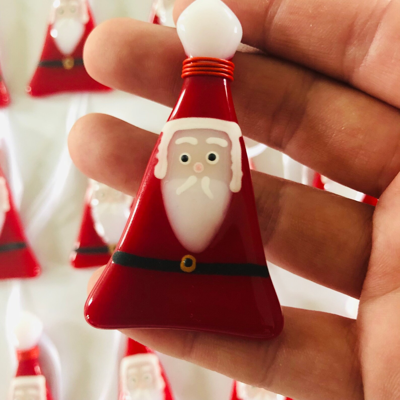 Fused Glass Santa Decoration Fused Glass Decoration Father - Etsy