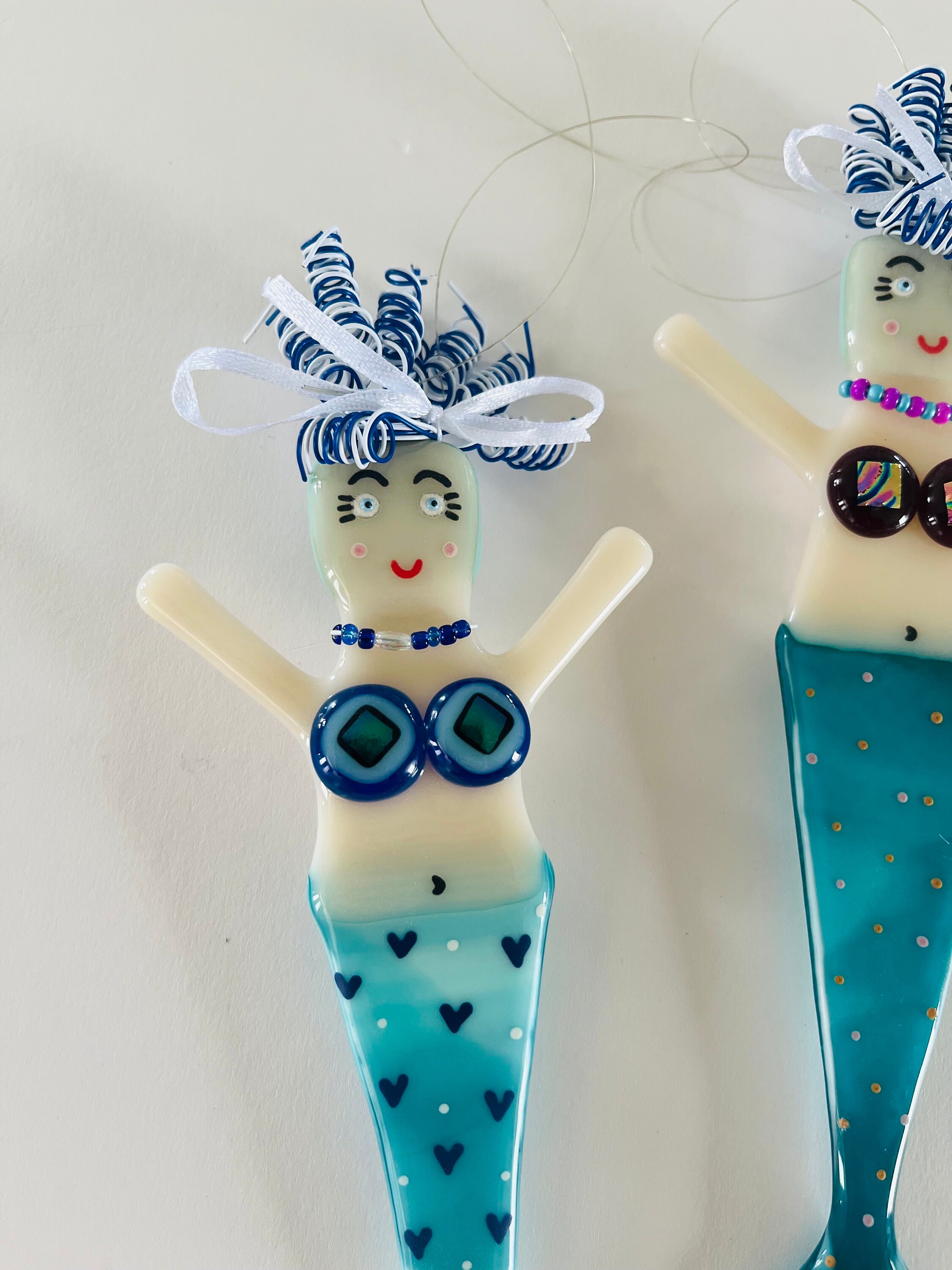 Fused Glass Mermaid Decoration - Fused Glass, Fused Glass Art, Cornish ...