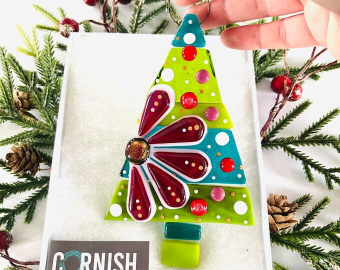 Fused Glass Christmas Tree Decoration, Tree Decoration, Christmas ...