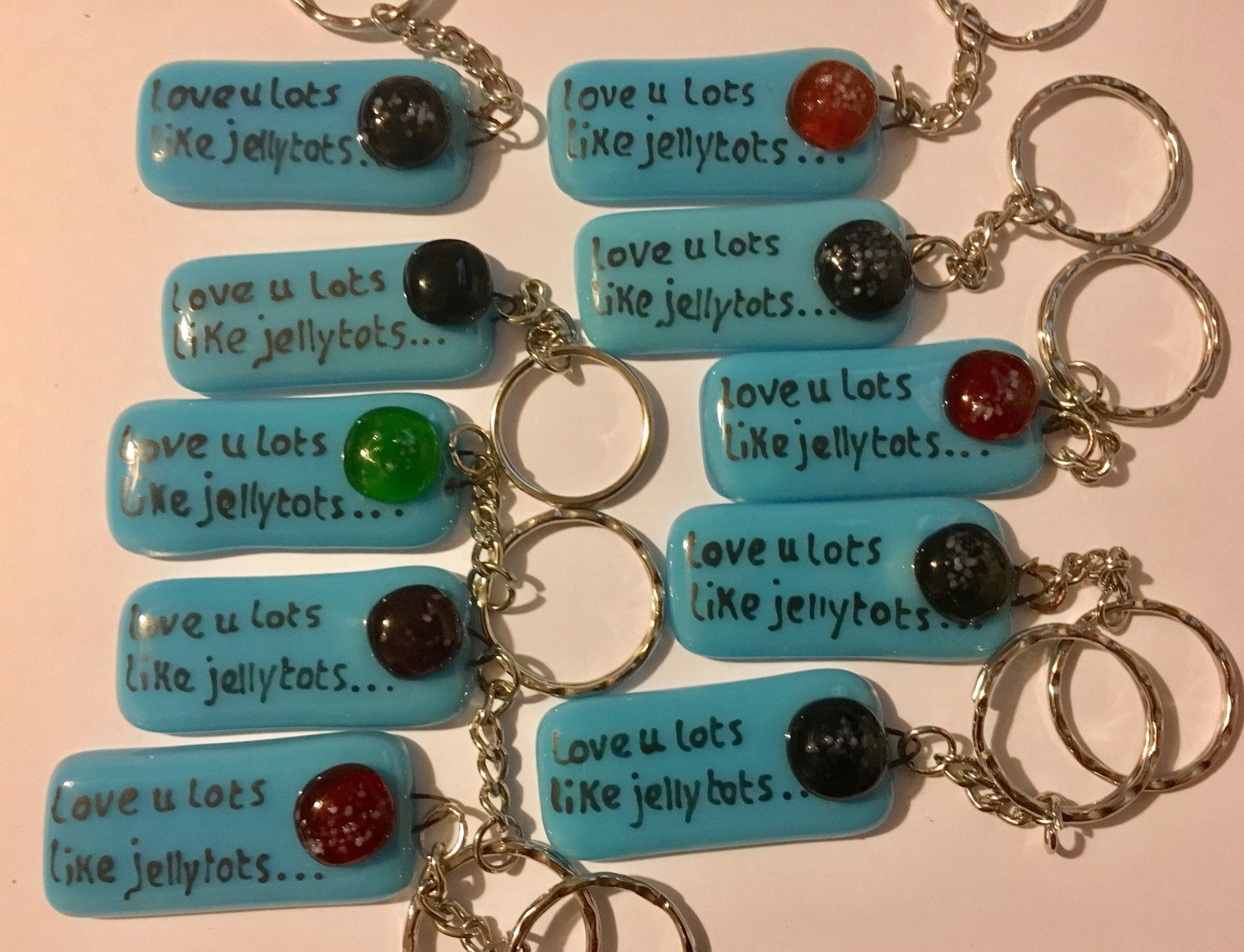 Fused glass wedding favours love you lots like jelly tots | Etsy