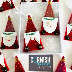 Fused Glass Gonk Christmas Decoration - Cornish Fused Glass, Fused ...