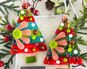 Fused Glass Christmas Tree Decoration, Tree Decoration, Christmas ...