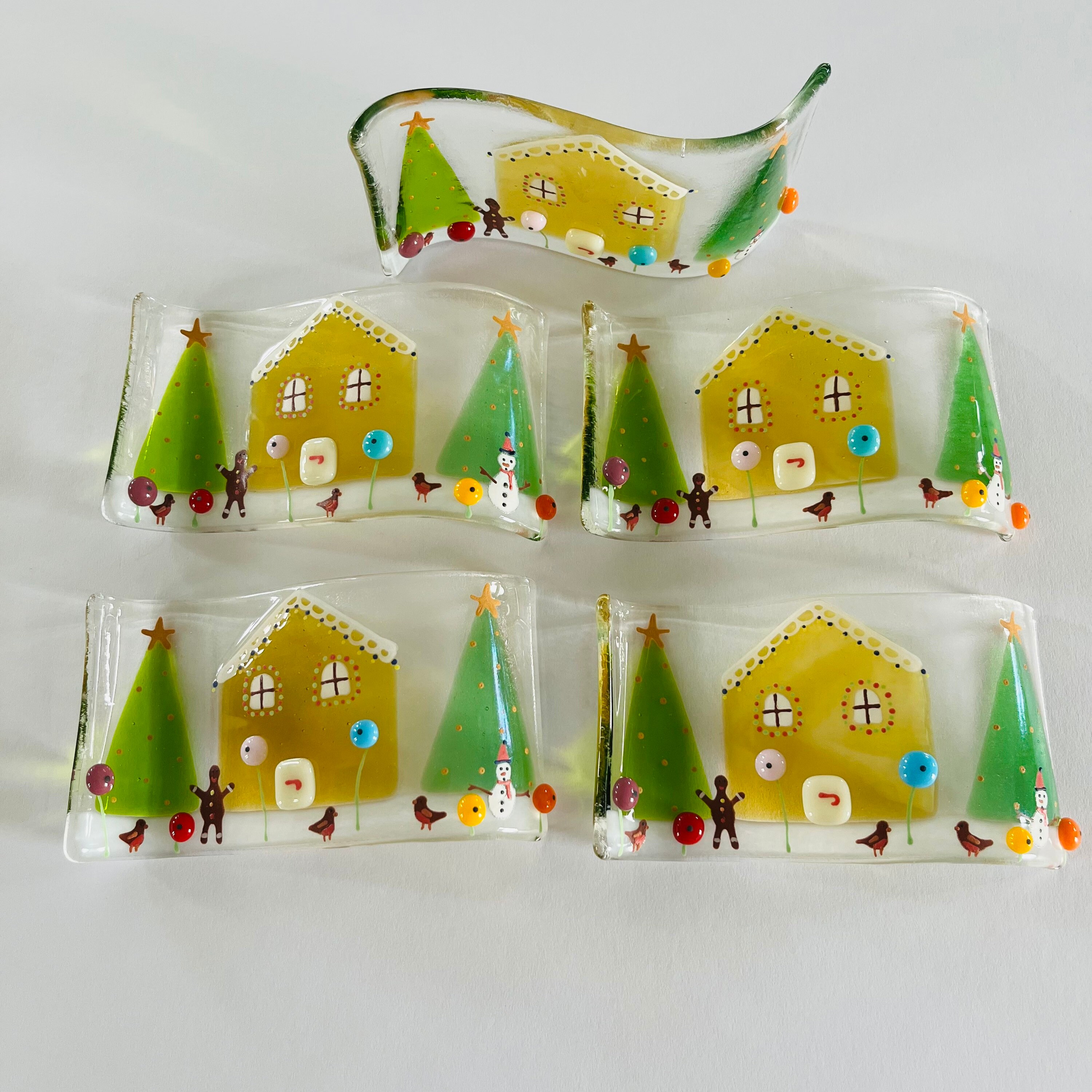 Fused Glass Gingerbread House Christmas Decoration Fused - Etsy UK