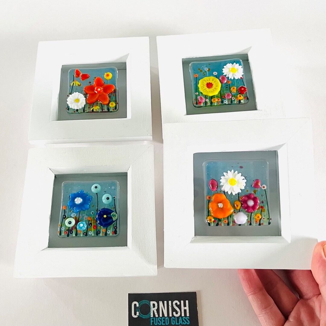 Fused Glass Cute Whimsical Floral Art, Cornish Fused Glass, Fused Glass ...