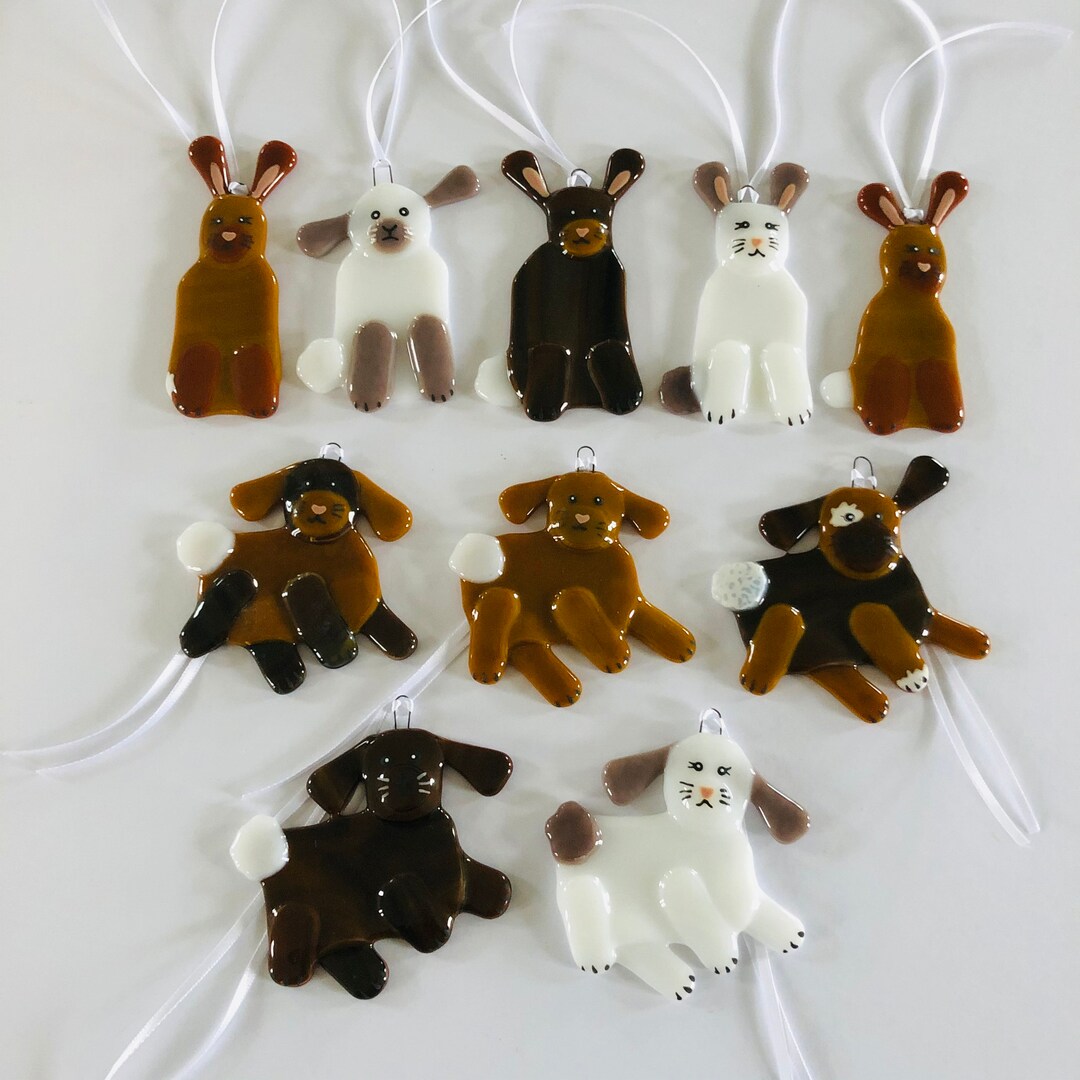 Fused Glass Bunny Rabbit Decoration - Cornish Fused Glass, Fused Glass ...