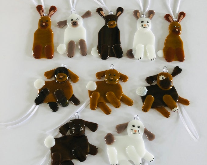 Fused Glass Bunny Rabbit Decoration - Cornish Fused Glass, Fused Glass ...